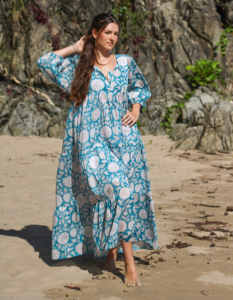 Neera Maxi in Sky Sunflower – River Goddess